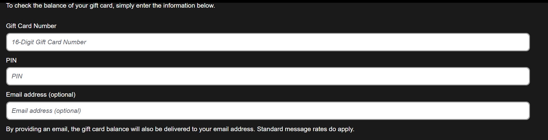 How do I check my gift card balance?